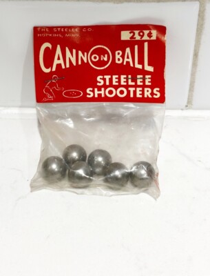 Vintage Cannonball Steel Marbles The Steelee Shooters Company Sealed ...