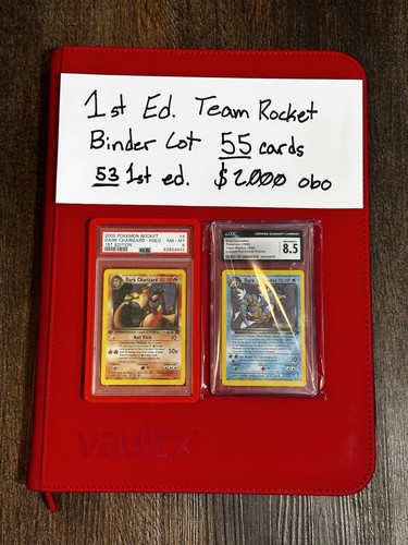 Pokémon TCG 1st edition Team Rocket Binder Lot 55 Total Cards 2 Slabs ...