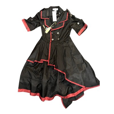 Military Style Lolita OP Dress Black Chains Rivets Gothic Lolita One ...