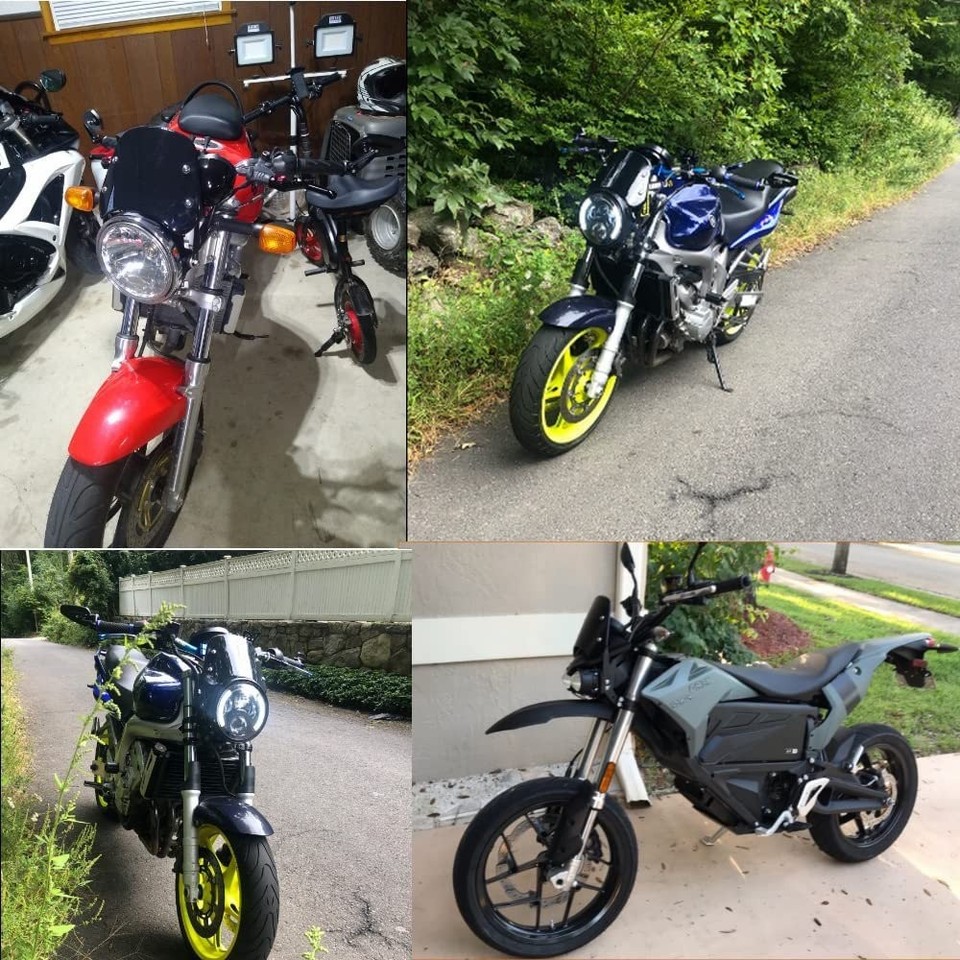 5"-7" Round Headlight Motorcycle Windshield Windscreen Black Universal For Honda | eBay UK