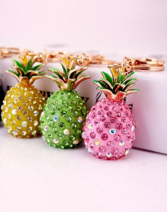 Pineapple Rhinestone Keychain Keyring Multicolor (You Choose!) NEW! | eBay
