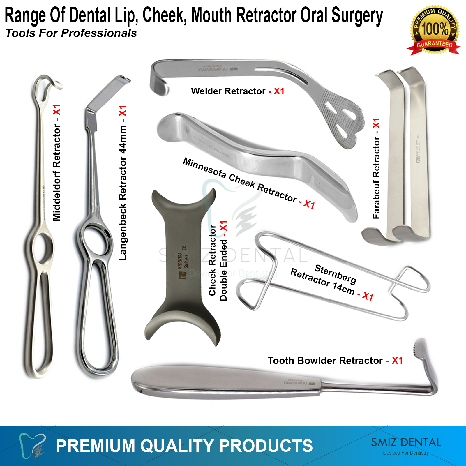 Range Of Dental Retractors Orthodontics Oral Mouth Surgery Surgical ...