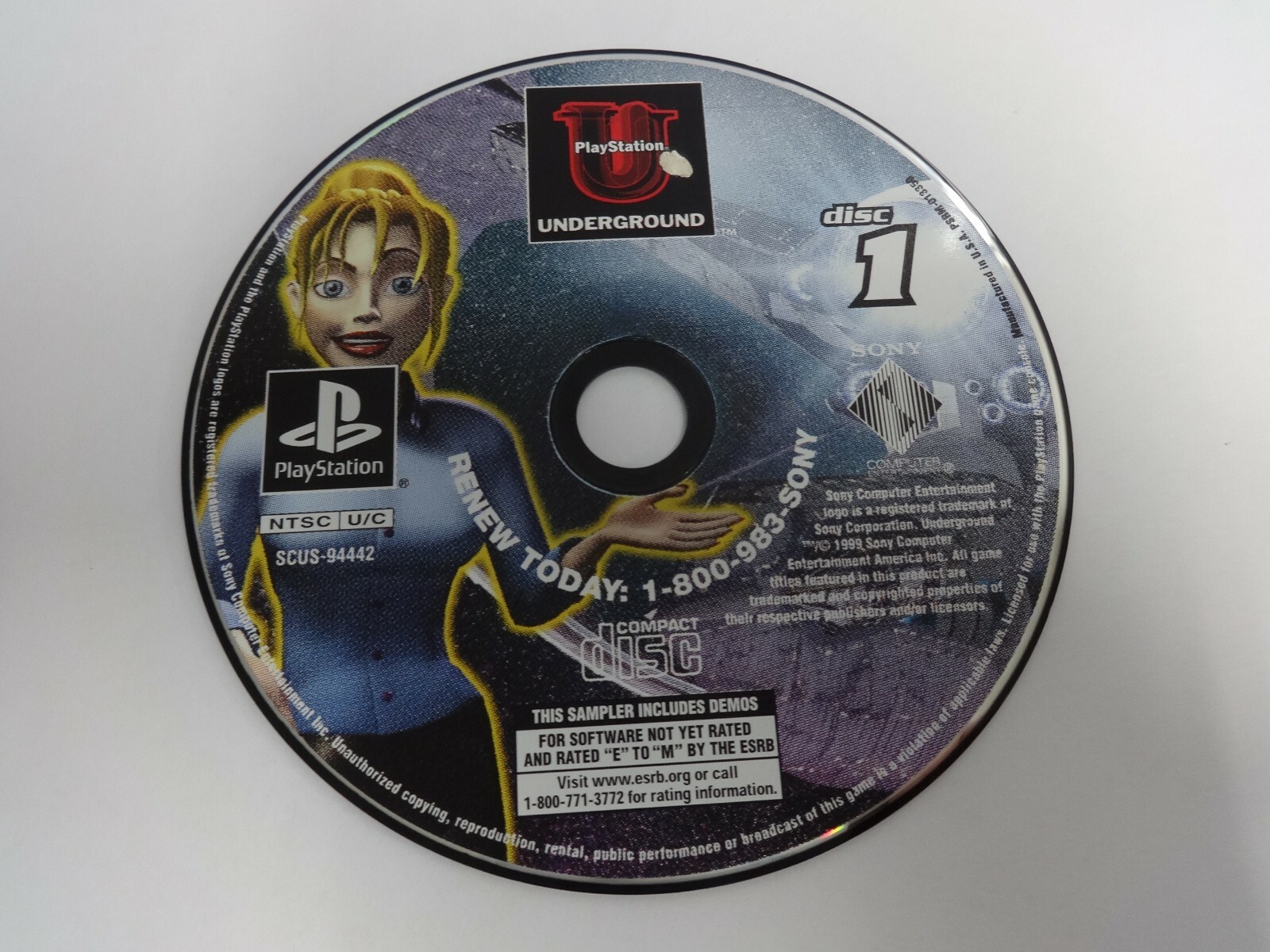 Playstation Underground Disc 1 Sony Playstation One PS1 PSX Game Disc ...