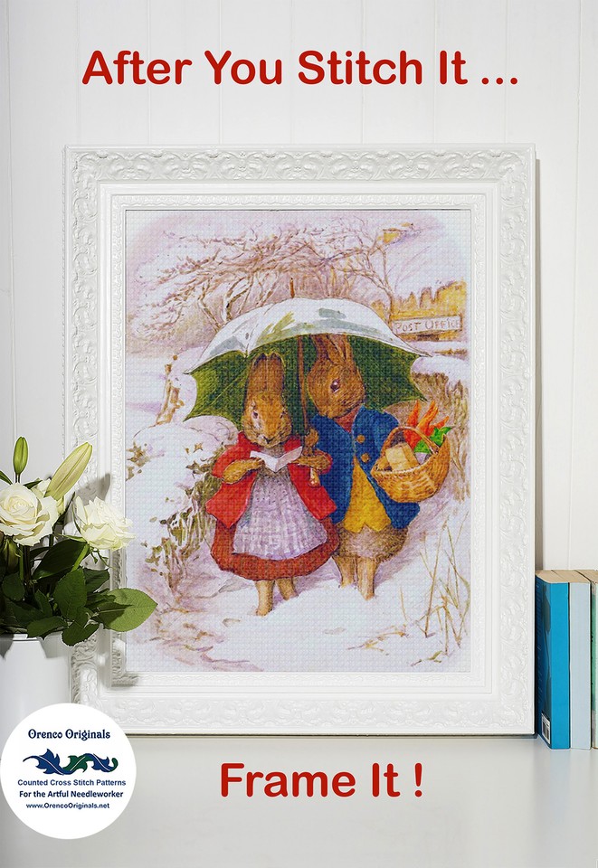Mama Bunny Hugs Peter Rabbit by Beatrix Potter Counted Cross Stitch ...