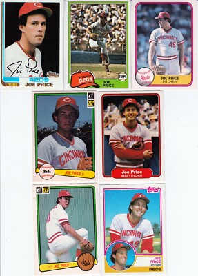 20 JOE PRICE different card lot RC 1981 - 1990 Reds Giants Red Sox | eBay