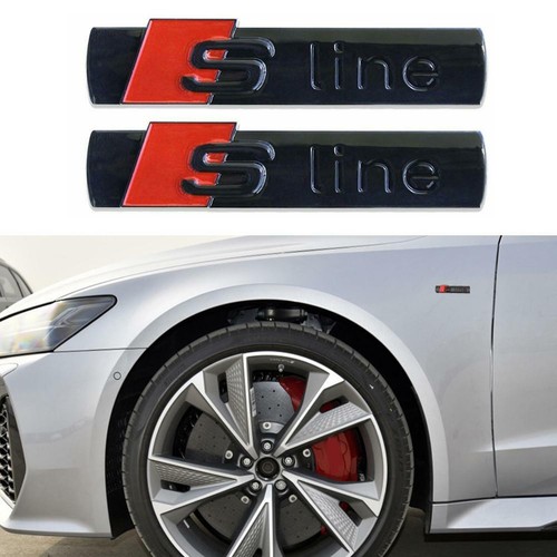 2pcs OEM Style Gloss Black Audi S line S-line Side Fender Badge Decal ...