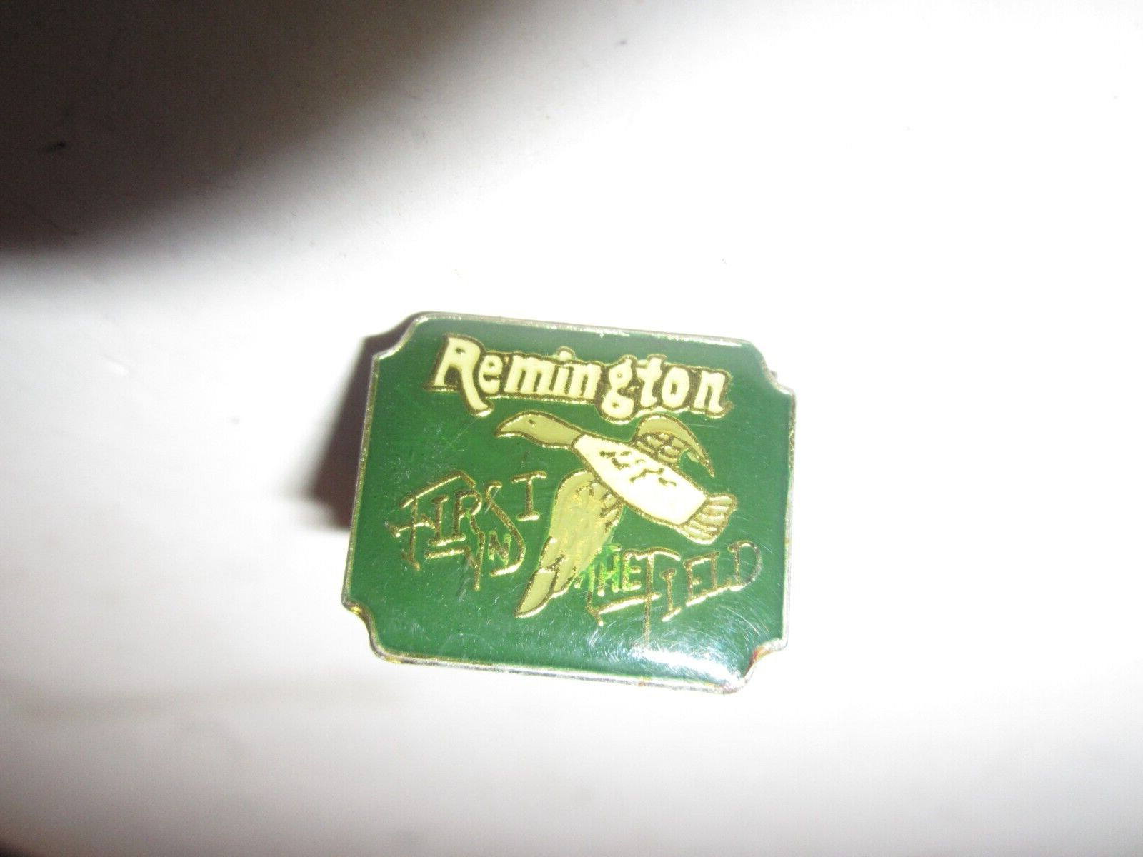 VTG Remington ARMS Rifle Shotgun Lapel Pin Pinback Hat FIRST IN THE ...