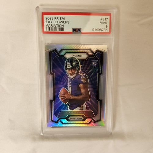 Zay Flowers 2023 Panini Prizm Variation Silver Rookie Card PSA 9 ...