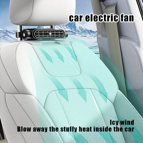 Mini Car Mounted Seat Back Cooling Fan Portable 3 Speed Headrest Silent ...