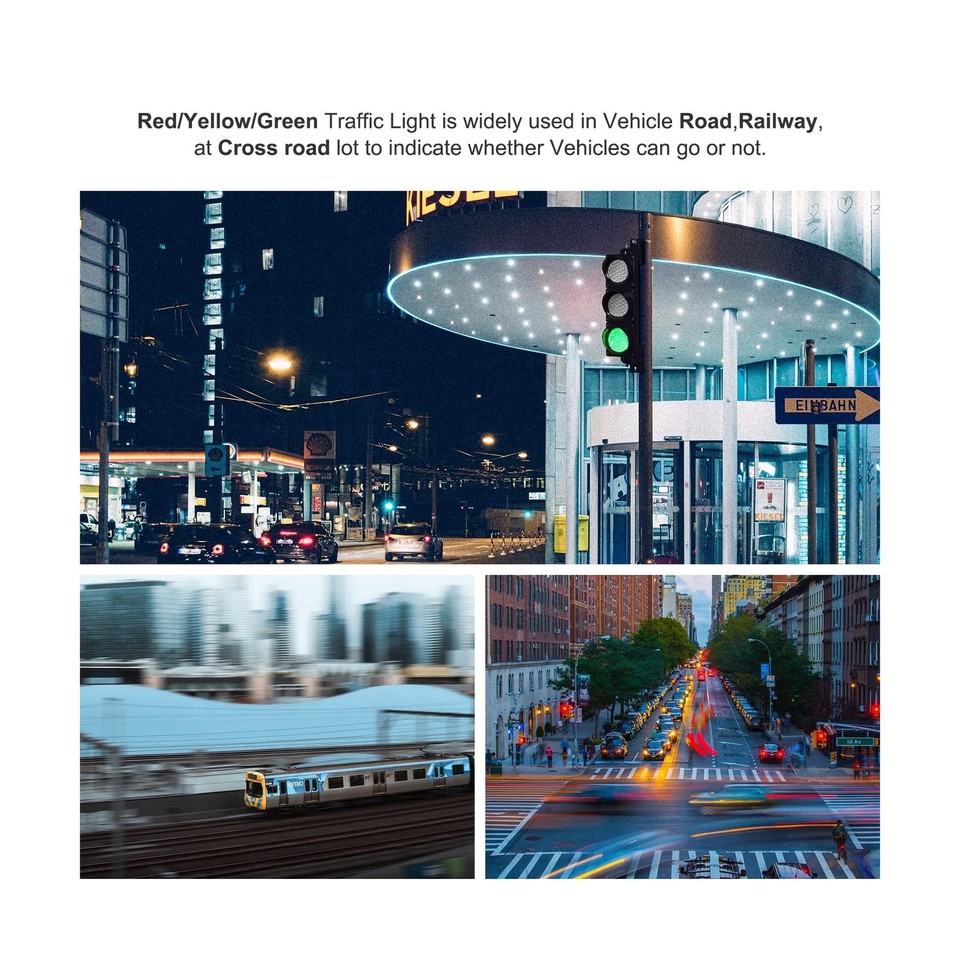 BBMi AC85-265V(4 inch) Traffic Light, Red Yellow Green Traffic Signal ...