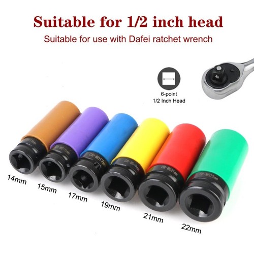 Steel Wheel Protector Impact Socket Set 1/2 Inch Drive Lug Nut Socket 6 ...