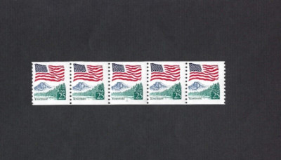 US Stamp Coil PNC5 Scott #2280a P#11 25c Flag over Yosemite Phos Paper ...