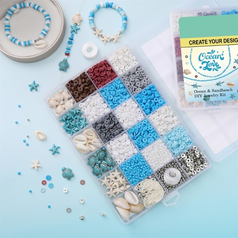 Soft Clay Beads Embellishments Jewelry Making Set Handmade Beading ...