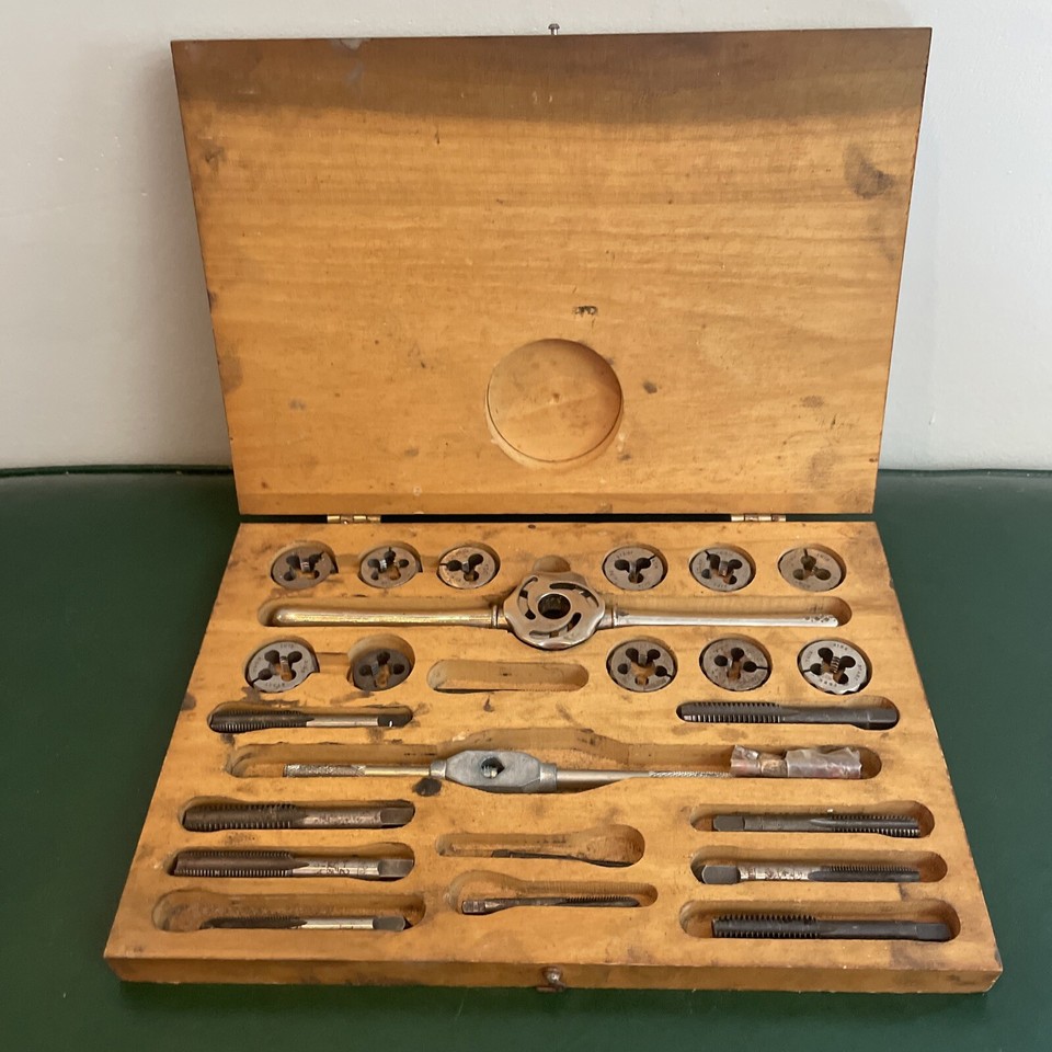 Vintage Blue Point Tap & Die Set 24 Pc In Wooden Box Preowned | eBay