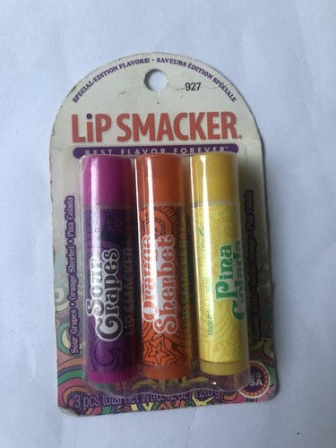 Lip Smackers 3 Pack Sour Grapes Orange Sherbet Pina Colada #927 | eBay