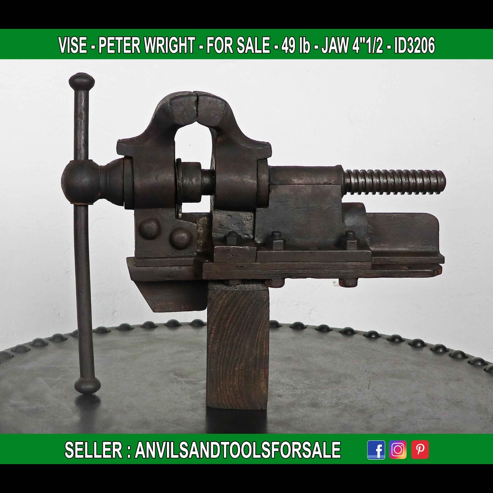 VISE - PETER WRIGHT - 49 lb - JAW 4"1/2 - ID3206 | eBay