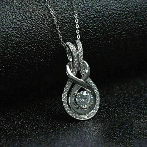 1.00 Ct Round Cut Diamond Pendant Necklace Without Chain 14k White Gold ...