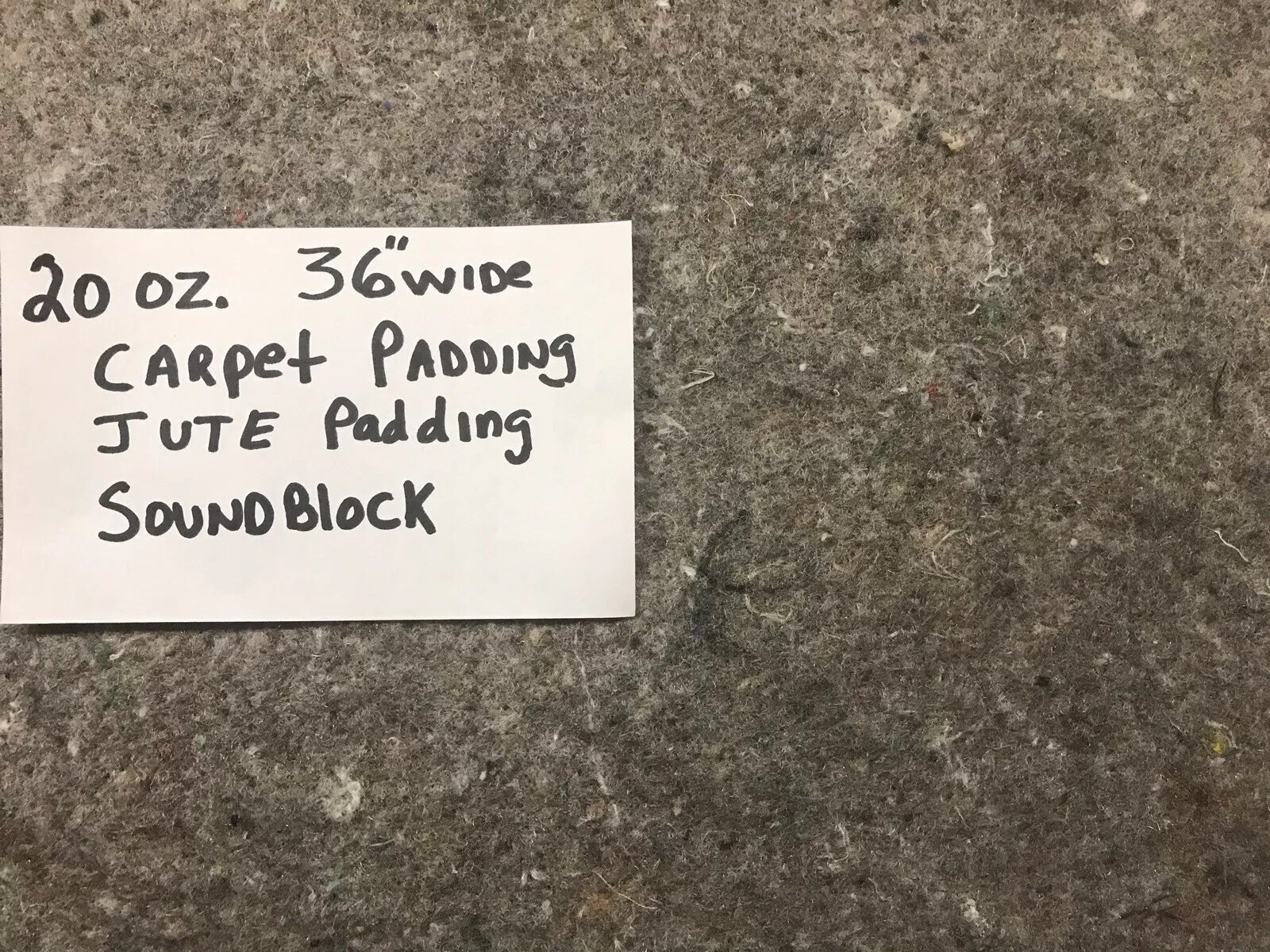 Automotive Carpet Jute Padding - 20 oz - 36" wide - HM-CP20 Sold by 1 ...