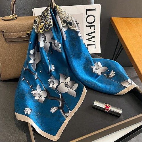 100% Mulberry Silk 27" Square Scarf Women Neckerchief Wrap Chinese ...