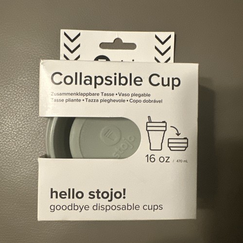 Stojo Collapsible Travel Cup with Straw~Sage Green~16oz / 470ml, NIB | eBay