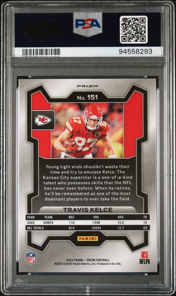 2023 Panini Prizm Green Wave Travis Kelce #151 PSA 10 Kansas City ...