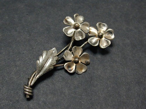 Vintage HSB Harry S Bick Sterling Flower Bouquet Brooch Pin Silver 925 ...