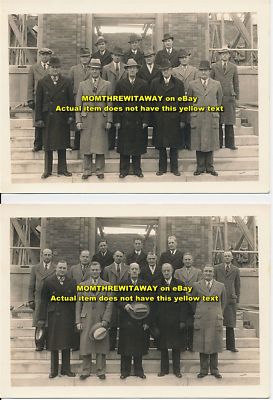 1936 Group Men 2 Photos Post Office Dwight Illinois IL | eBay