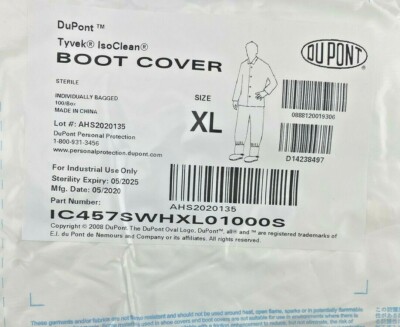 Dupont 1 Pair Sterile XL Boot Cover For IsoClean Lab Coveralls Tyvek ...