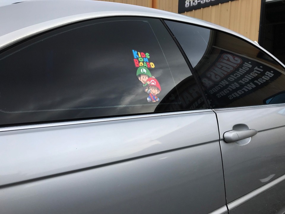 Super Mario Kids On Board Bumper Sticker Decal Sticker Super Mario and ...