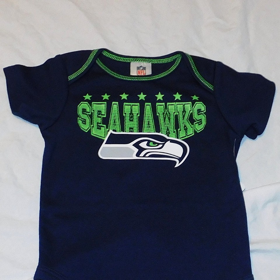 NEW Baby Seattle Seahawks One Piece Size 3-6 Months Football NFL Navy ...