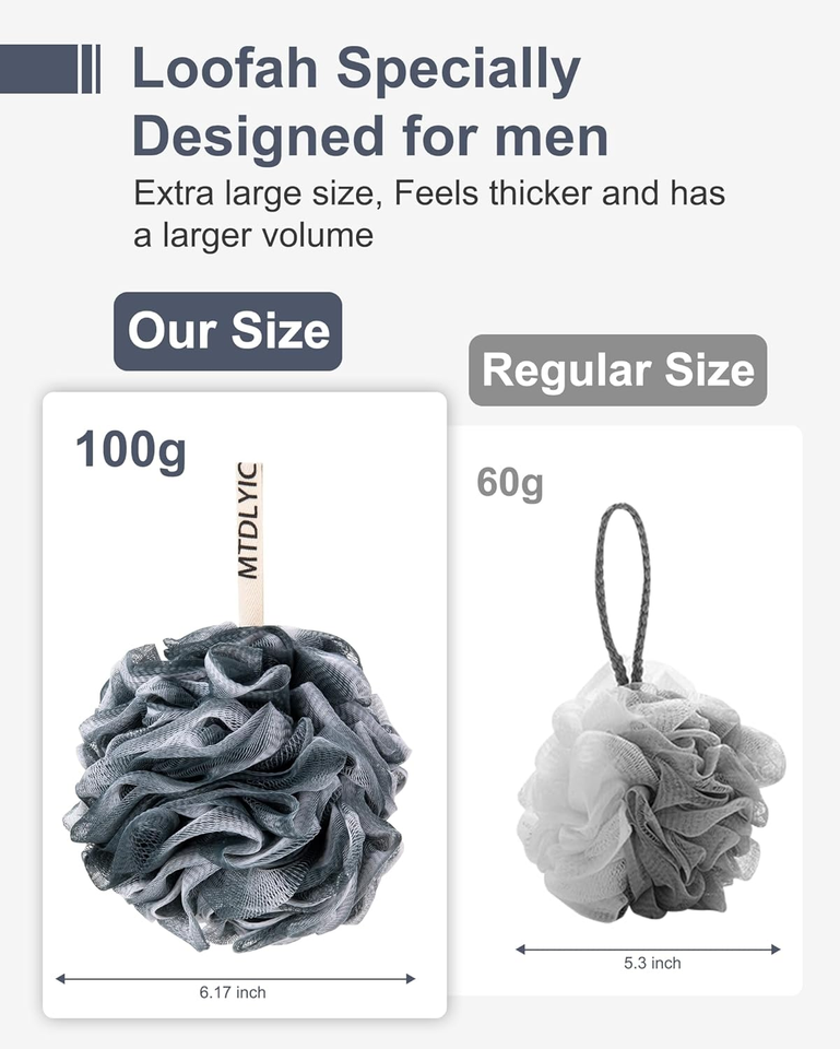 Loofah Sponge, XXL Large Loofah 100g 4 Pack, Bath Sponge Soft Mesh Shower Loofah | eBay