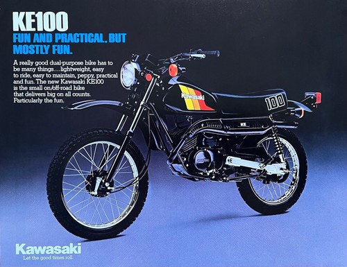 1982 Kawasaki KE100 double-sided sales brochure-literature KE 100 | eBay