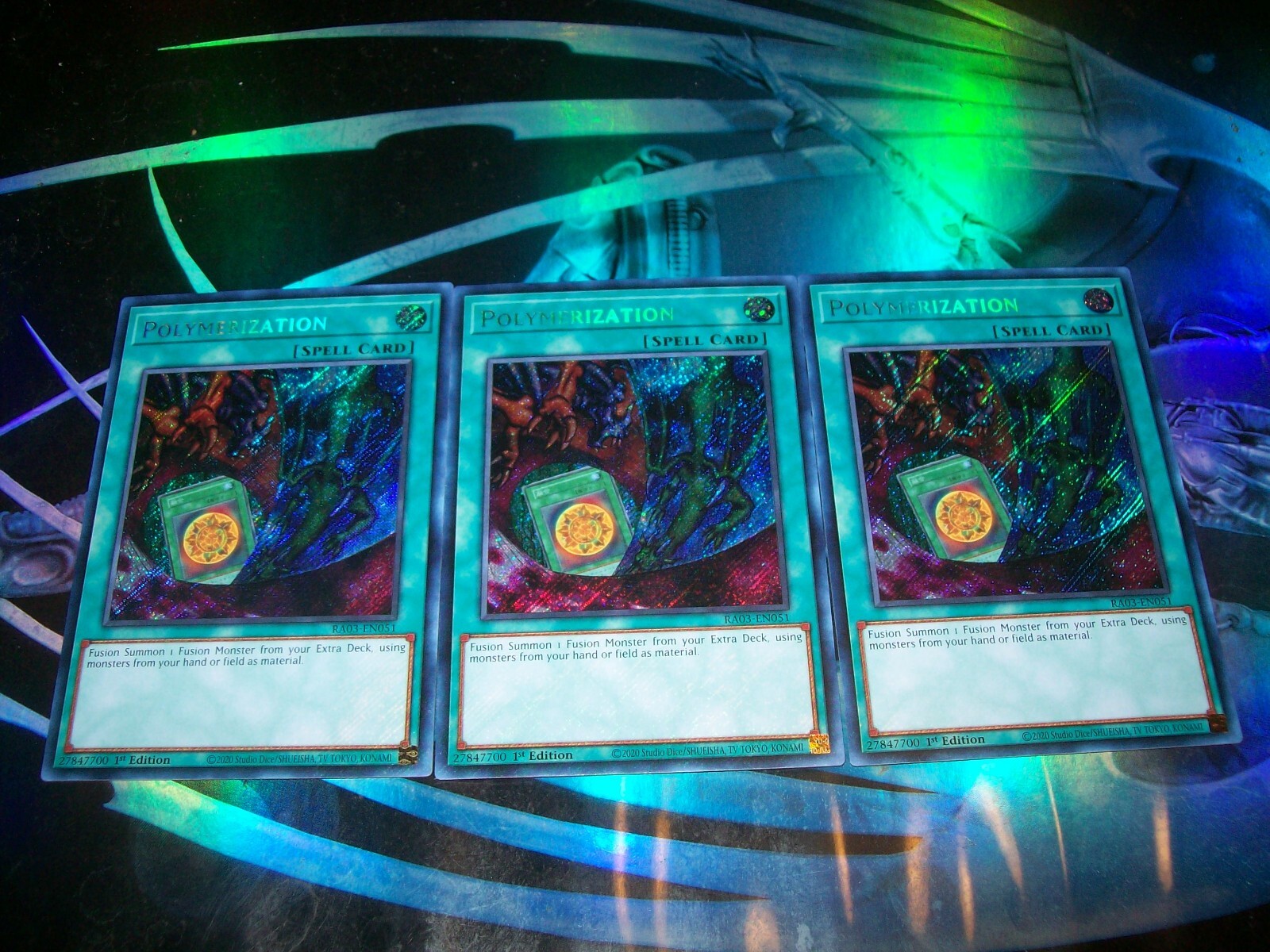 3x Polymerization Alt Art Secret Rare RA03-EN051 Yu-Gi-Oh! | eBay