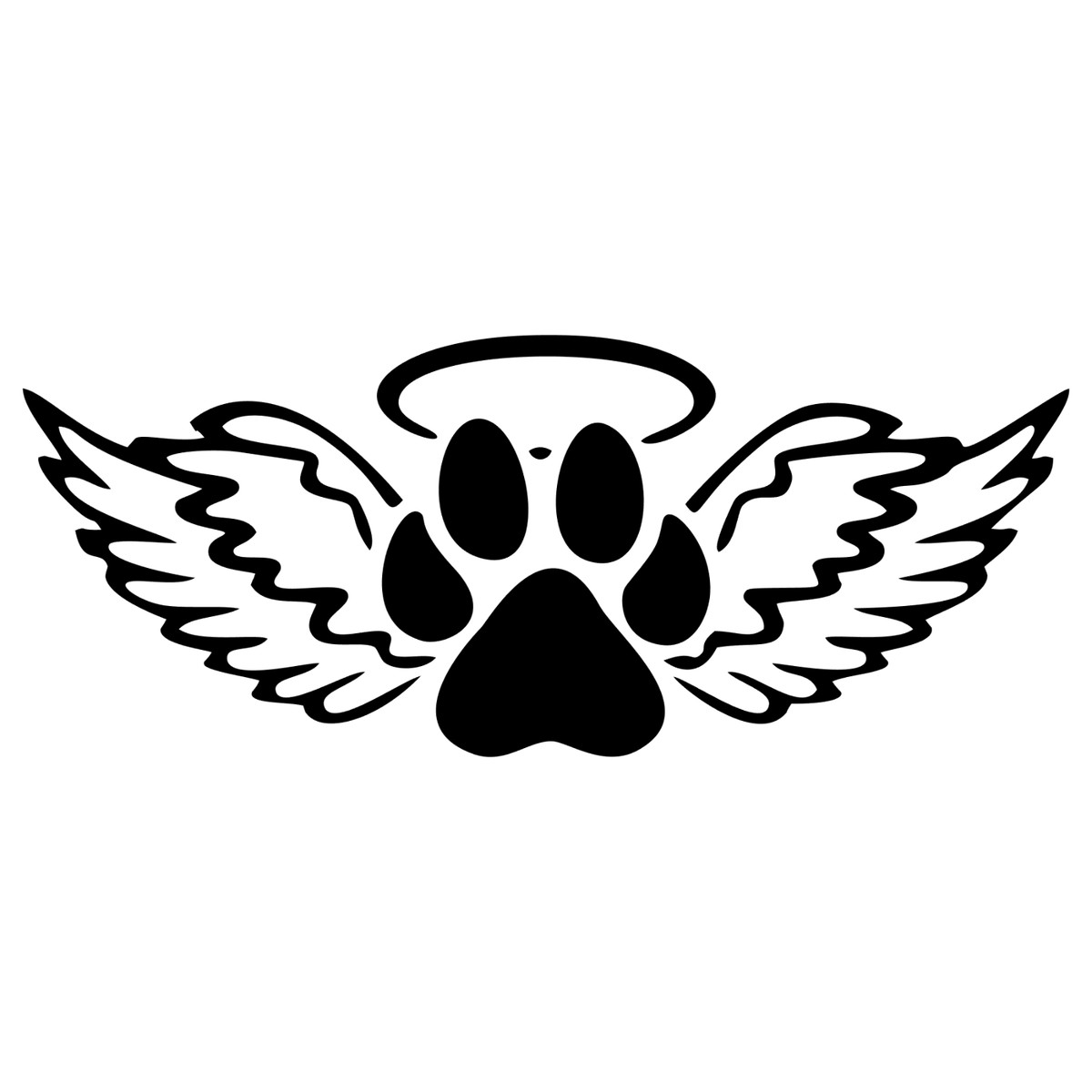 Dog Paw Angel Tattoo