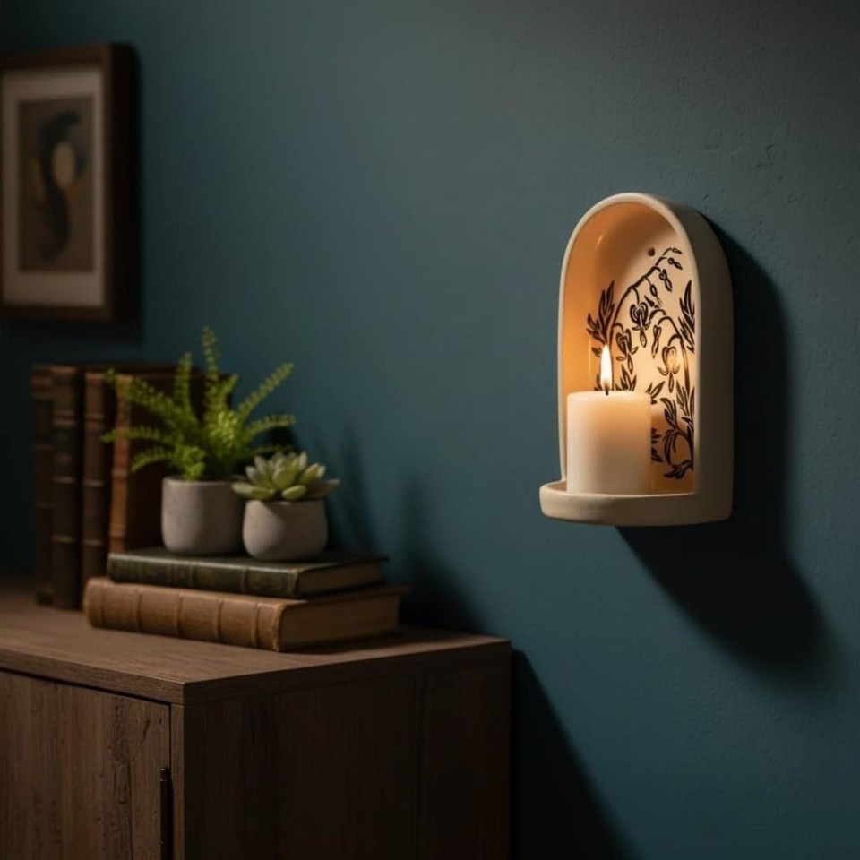 Wall Art Sacred Wall Niche Candle Holders for Bedroom Bathroom Dining ...