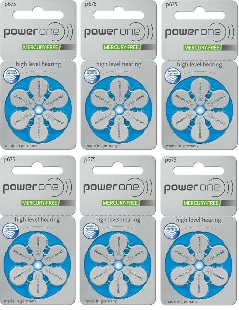 Powerone Hearing Aid Battery Size P675 - 6 batteries to 240 batteries ...