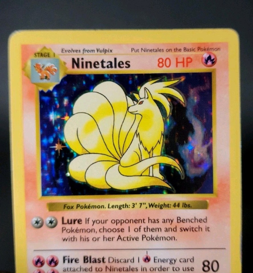 NINETALES 1999 POKEMON BASE SET RARE HOLO SHADOWLESS 12/102 | eBay