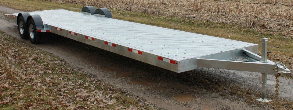 NEW_2025_35 ft_HOT DIP GALVANIZED 2 Car Open Hauler Trailer flatbed ...