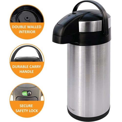 5L Air Pot Tea Flask Vacuum Flask Coffee S/S Insulated Safety Lock ...