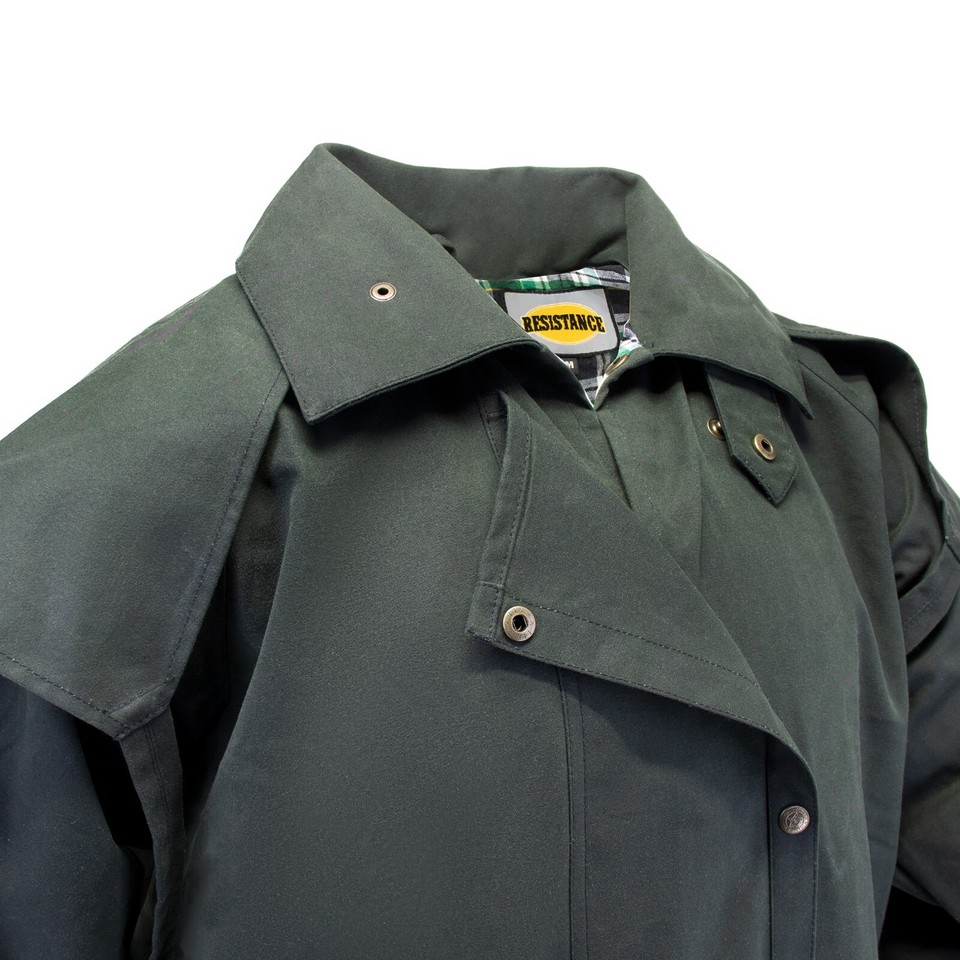 Unisex Duster Oilskin Coat Jacket Cotton Waterproof Black|Brown|Olive ...