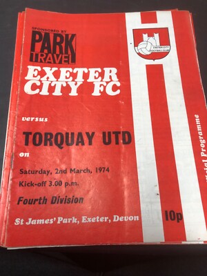 Exeter City Home Programmes 1973/74 | eBay UK
