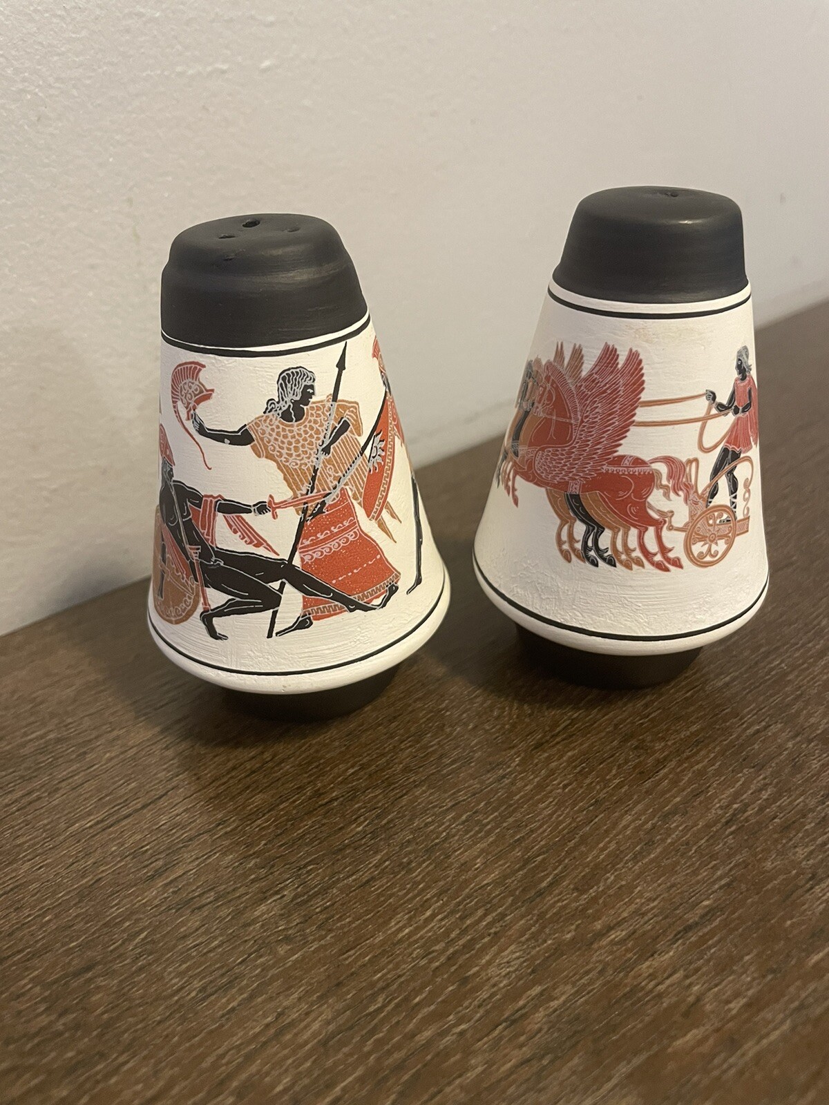 Vintage Greek Salt & Pepper Shakers Set of 2 Ceramic Greece Hand ...