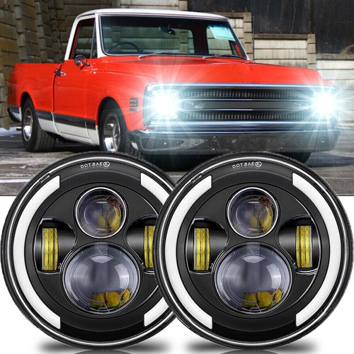7" inch Round Led Headlight High-Low Beam for Chevrolet Chevy II/Nova ...