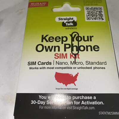 Straight Talk Pin Nano Sim Card For family bring your Activation Green ...