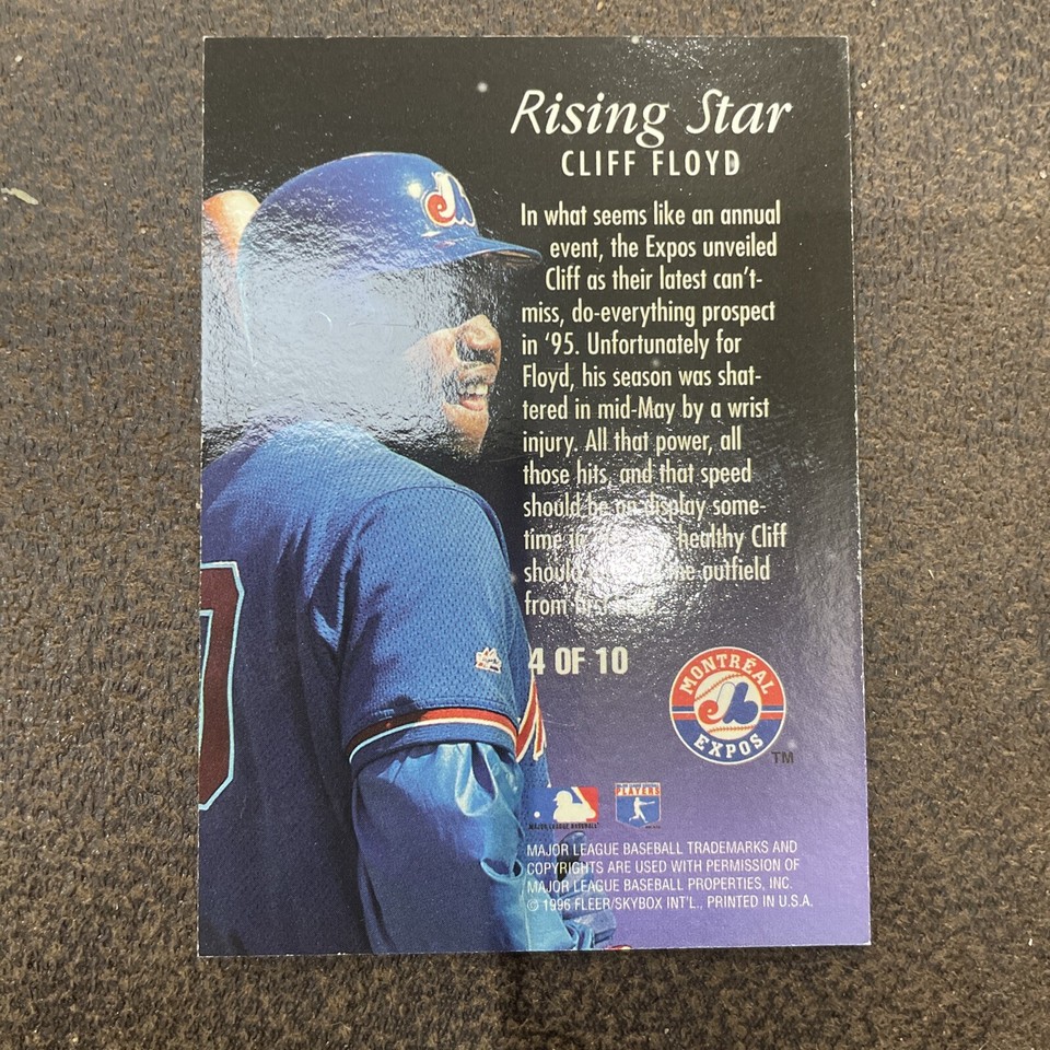 1996 Fleer Ultra Rising Star #4 Cliff Floyd Baseball Card | eBay