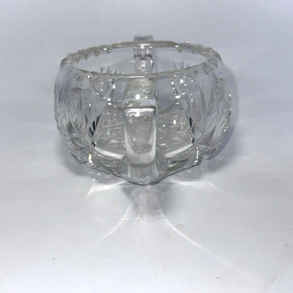 American Brilliant Period Cut Crystal Glass Star Pattern Creamer and ...