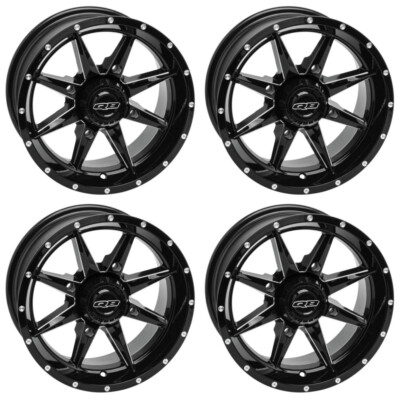 4 ATV/UTV Wheels Set 14in Quadboss Slicer Gloss Black 4/110 5+2 VIK | eBay