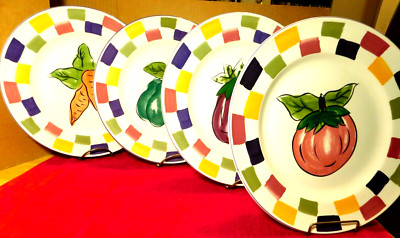TableTops Unlimited~Italian Vegetables 10 1/2" Dinner Plates 4 Pc. Set ...