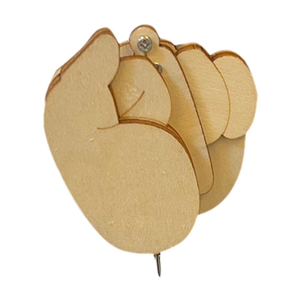 Funny Wooden Finger Brooch Middle Finger Pin Ki-Flippable Middle Finger ...