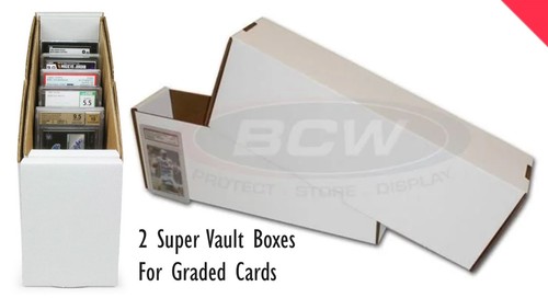 2 BCW Graded Card Super Vault Storage Box Row PSA Beckett & Other ...